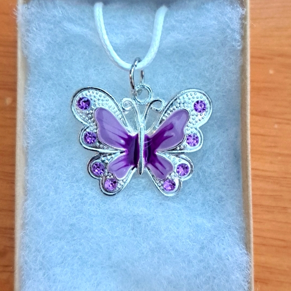 Jewelry | Purple Crystal Butterfly Necklace | Poshmark